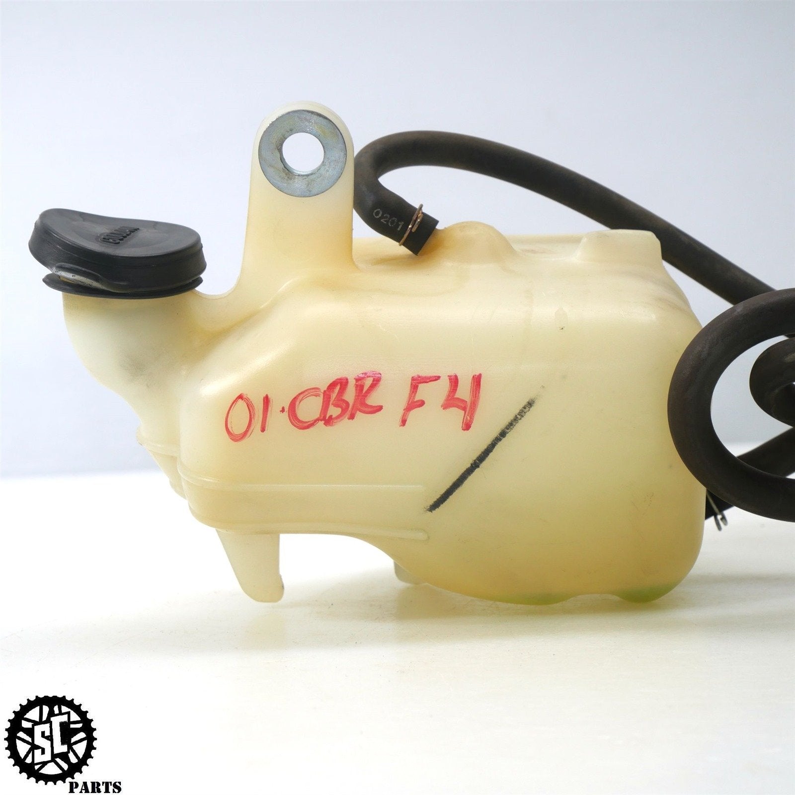 2001 HONDA CBR600 F4I COOLANT OVERFLOW TANK H22 – SALVAGECYCLEPARTS